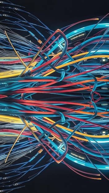 Colored Electric Cables And Led Premium Ai Generated Image