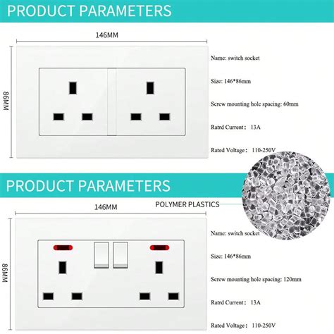 Dual 2 Prong Outlets With Six Holes Wall Power Socket SHEIN EUR