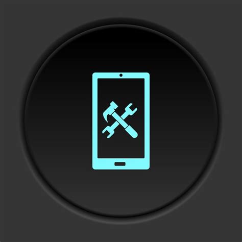 Premium Vector Dark Button Icon Configuration Mobile Button Banner Round Badge Interface For
