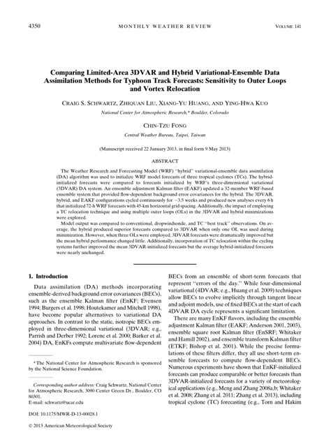 Pdf Comparing Limited Area 3dvar And Hybrid Variational Ensemble Data Assimilation Methods For