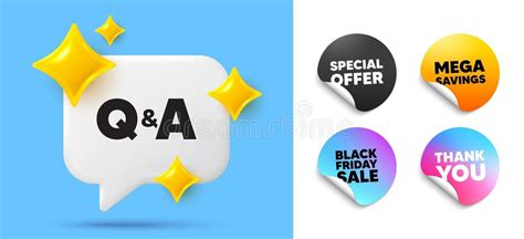 Questions And Answers Icon Answer Question Sign Speech Bubble Sticker Tags Vector Stock