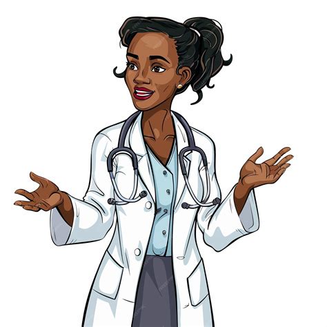 Premium Vector Illustrationofablackfemaledoctorgivingadvice