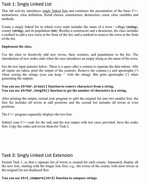 Solved Task 1 Singly Linked Listthis Lab Activity