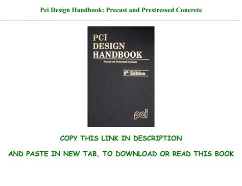 BEST PDF Pci Design Handbook Precast And Prestressed Concrete Full Online