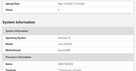 Alleged Vivo Y S G With Unannounced Exynos Soc Spotted On Geekbench