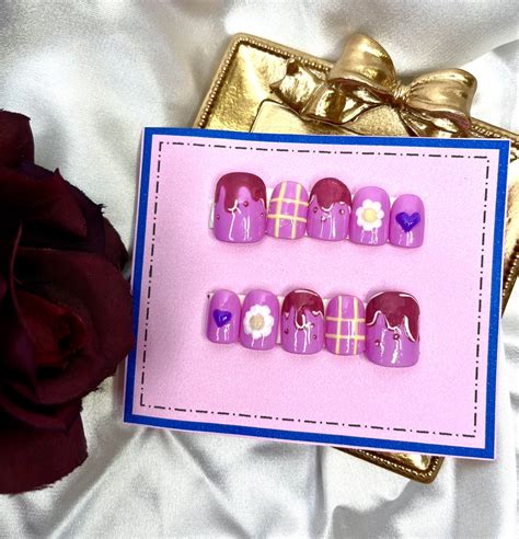 เล็บปลอมเจลแท้ สีเจล เล็บสำเร็จรูป สีลูกแก้ว พาสเทล ลายน่ารัก ฟรี กาว ตะไบ แบบสั้นกุด