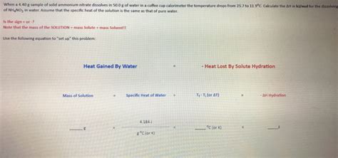 Solved When A 440 G Sample Of Solid Ammonium Nitrate