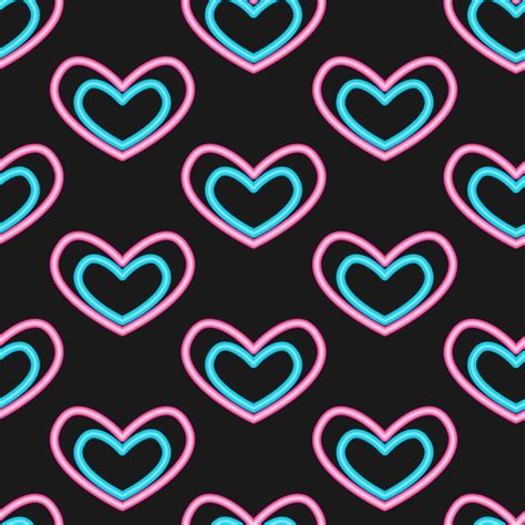 Premium Vector Pattern Neon Heart