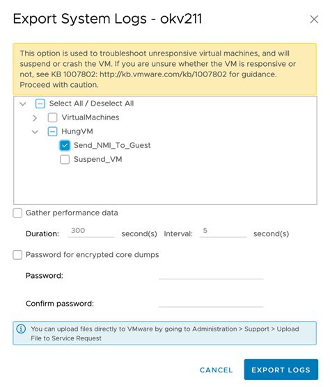 how to generate a non maskable interrupt nmi in vmware esx kba1129