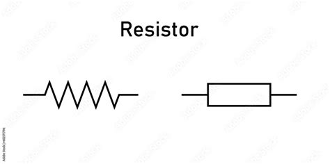Fixed Resistor Symbol Icon In Electricity Vector Illustration Stock Vector Adobe Stock