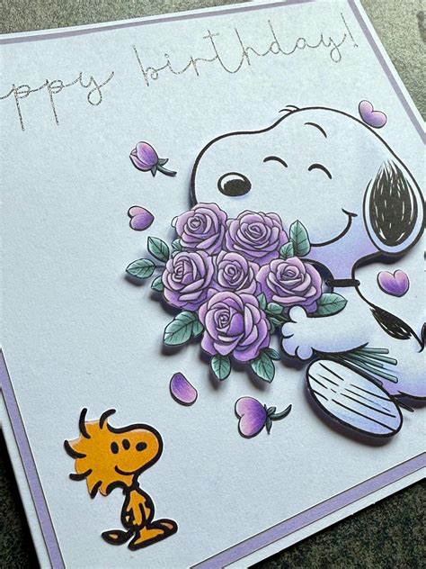 Handmade Nostalgic Snoopy Birthday Card Etsy Uk