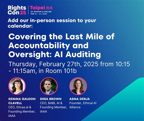 Rightscon Rightscon2025 Aiauditing International Association Of Algorithmic Auditors Iaaa