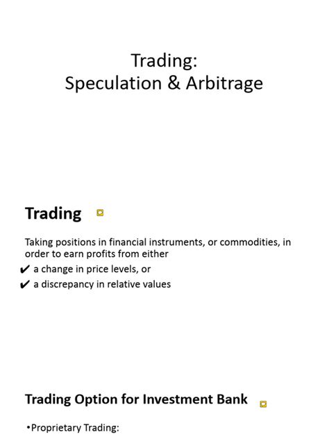 Speculation And Arbitrage In Trading Pdf Arbitrage Speculation