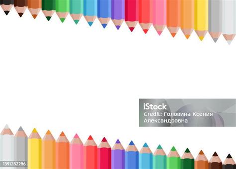 색연필 어린이 발표 배경 사진 졸업장 인증서 쿠폰이있는 프레임 벡터 일러스트 레이 션 교육에 대한 스톡 벡터 아트 및 기타