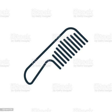 헤어 콤 라인 아이콘 선형 픽토그램을 빗질용 플라스틱 헤어 브러시 살롱 이나 이발소 아이콘헤어 케어 장비 편집 가능한 스트로크 격리된 벡터 일러스트레이션 빗에 대한 스톡