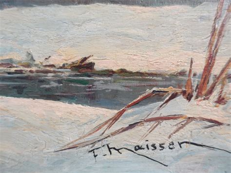 Fernand Maissen Envolée De Canards Sur Un étang Par Temps De Neige