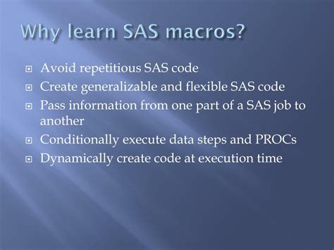 ppt sas macros powerpoint presentation free download id 2558381