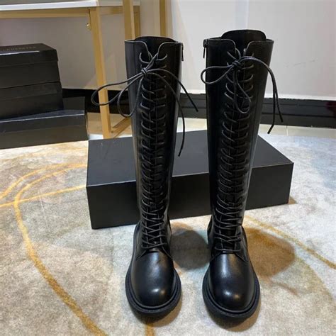 Женские сапоги до колена с круглым носком на высоком каблуке зимняя повседневная обувь из