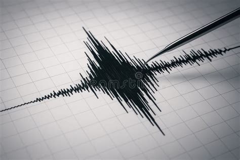 A Seismograph Needle Records Earthquake Waves On Graph Paper Showing