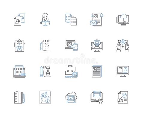 Cluster Line Icons Collection Grouping Assemble Aggregation Bunch Collection Conglomerate