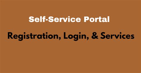 Ssp Portal Self Service Portal Registration Login And Services