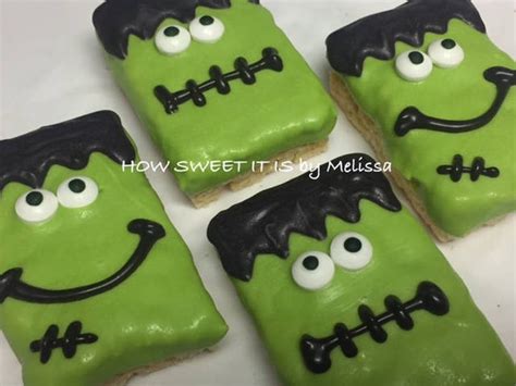 Frankenstein Chocolate Covered Rice Krispie Treats 1dz Halloween Fall Autumn Etsy
