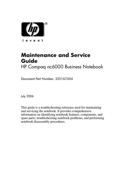 Compaq Notebook Troubleshooting