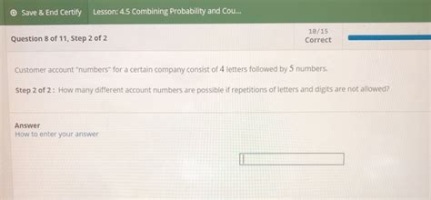 Solved O Save And End Certify Lesson 45 Combining