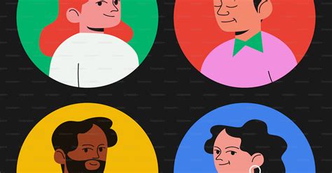 남자와 여자의 4 가지 다른 아바타 벡터 Unsplash의 사람 이미지