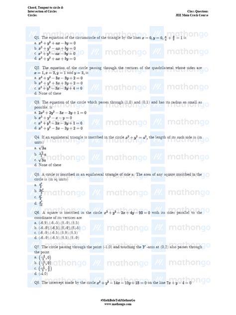 2 Position Of Point Equation Of Circle Its Intercept Circles