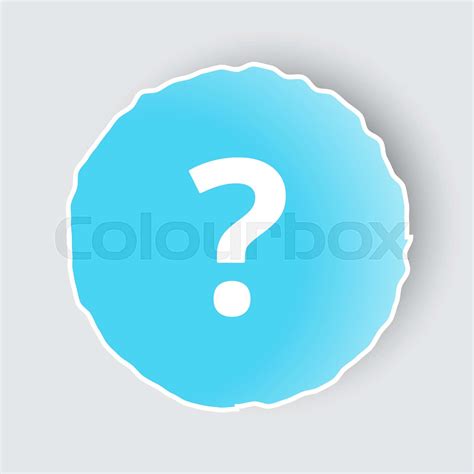 Blue App Button With Question Mark Icon On White Stock Vector Colourbox