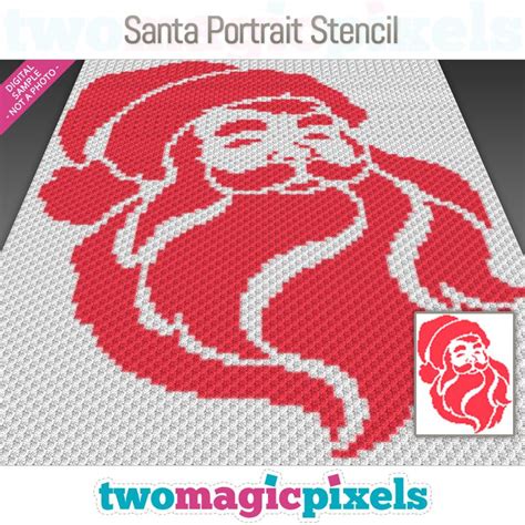santa portrait stencil c2c graph sc graph cross stitch graph by two