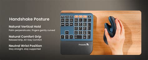 Protoarc Ergonomic Mouse Em11 Nl Bluetooth Rechargeable Wireless Vertical Mouse 3