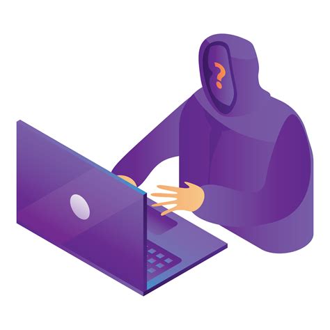 Hacker Laptop Icon Isometric Style 15384199 Vector Art At Vecteezy