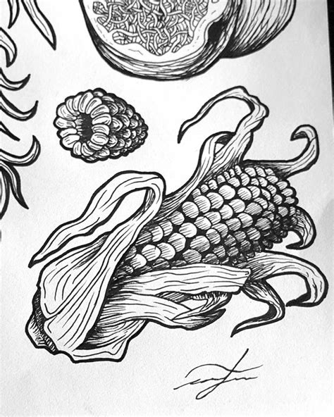Hand Drawn Corn How To Draw Hands Simple Tattoos For Women Black Tattoos