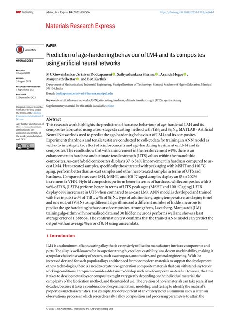 Pdf Prediction Of Age Hardening Behaviour Of Lm4 And Its Composites Using Artificial Neural