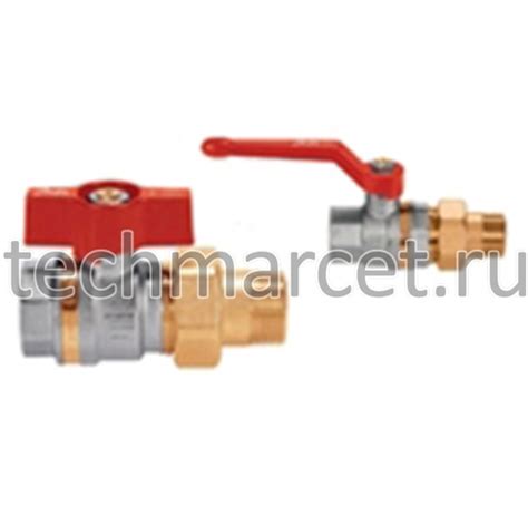 Шаровые краны латунные Bvr F с накидной гайкой и ниппелем американка купить в Техмаркет