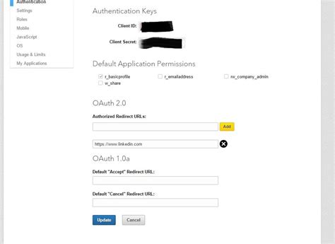 Where To Find The Oauth Token And Secret In The Linkedin Application