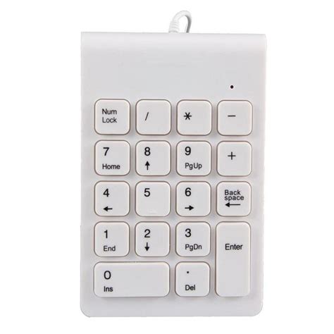 Usb 18 Keys Num Pad Numeric Keypad Keyboard For Laptop Notebook White Walmart Business Supplies