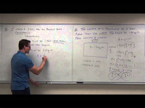 Free Video Intermediate Algebra Using Factoring To Solve Word