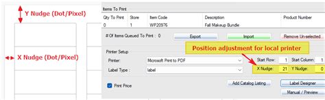 Label Nudge For Local Printer Woopos Support