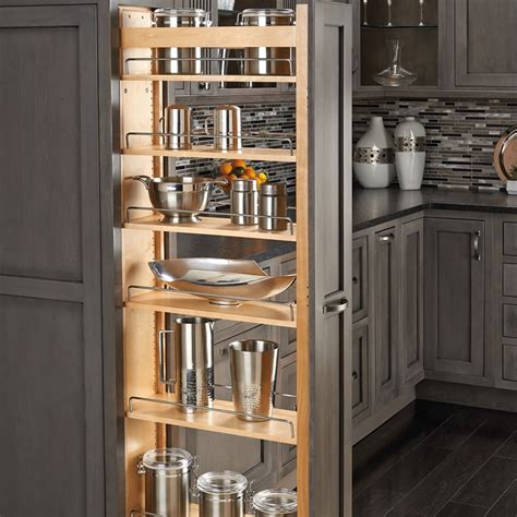 Rev A Shelf RS448 TP58 8 1 8 Wood Pantry Pull Outs With Gas Assisted Soft Close Maple Finish