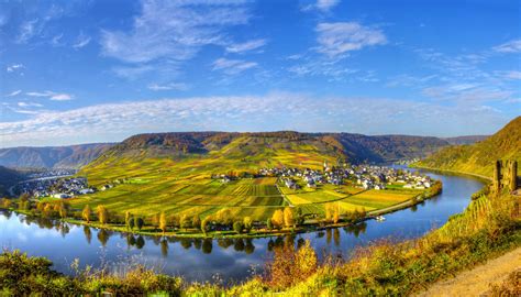 배경 화면 3500x2000 픽셀 Beilstein 도시들 시티 독일 집 자연 강 풍경 하늘