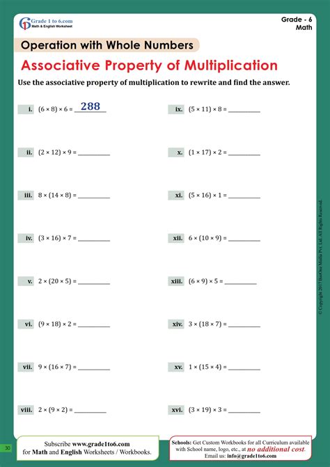 Free Associative Property Multiplication Worksheet Download Free