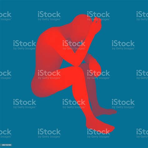 사상가 포즈 남자입니다 남자 벡터 일러스트 레이 션의 3d 모델입니다 인체에 대한 스톡 벡터 아트 및 기타 이미지 인체 Troubles 걱정하는 Istock