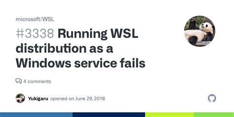 Running WSL Distribution As A Windows Service Fails Issue Microsoft WSL GitHub