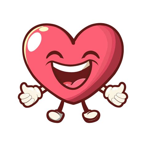 Desenho Animado Personagem Do Uma Coração Com Uma Feliz Face Desenho