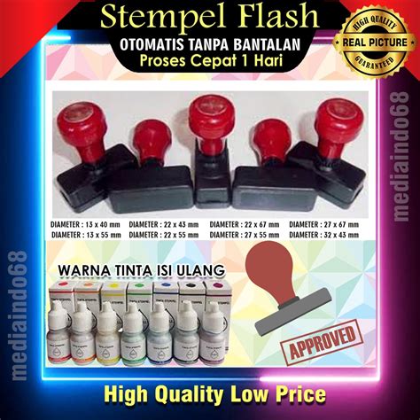 Jual STEMPEL FLASH PERSEGI KOTAK OTOMATIS TANPA BANTALAN PRAKTIS SIAP PAKAI Shopee Indonesia