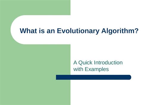 Ppt What Is An Evolutionary Algorithm Dokumen Tips