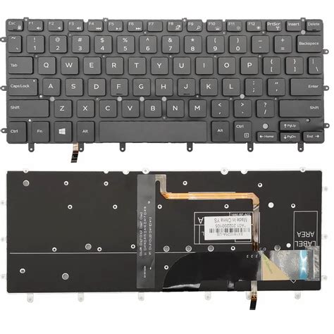 Backlit Laptop Keyboard For Dell Xps 13 9365 2 In 1 Black Without